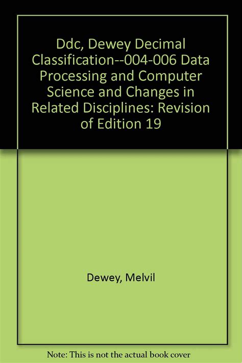 Ddc Dewey Decimal Classification 004 006 Data Processing