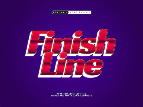 Premium Vector Finish Line Editable Text Effect In Simple And Modern