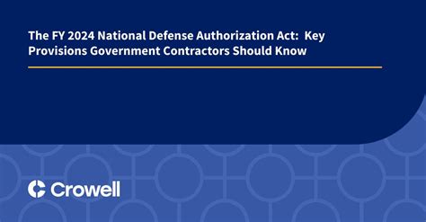 The Fy 2024 National Defense Authorization Act Key Provisions