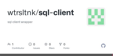 Github Wtrsltnk Sql Client Sql Client Wrapper