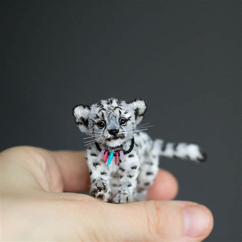 White Leopard Toy Miniature I Love You Ts Tiny Etsy