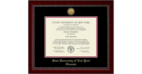 Gold Engraved Medallion Diploma Frame In Sutton State University Of New