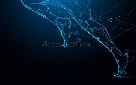 Running From Lines Triangles And Particle Style Design Illustration Vector Stock Vector