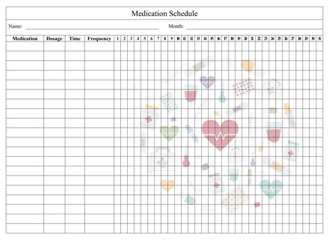 Printable Monthly Medication Log Sheet