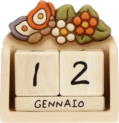 Calendario Thun Perpetuo Da Tavolo In Ceramica Country Con Farfalla