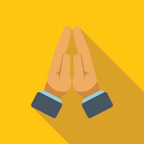 Businessman Praying With Hands Together Flat Design Illustration Stock
