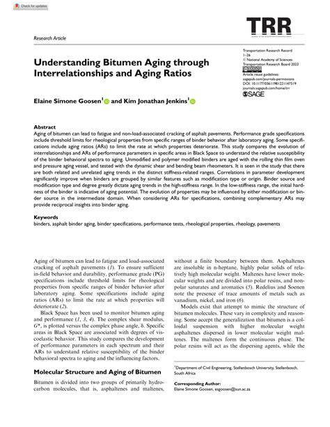 Pdf Understanding Bitumen Aging Through Interrelationships And Aging