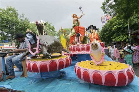 Idols Of God Jagannath Balaram And Goddess Suvadra India Stock Photo