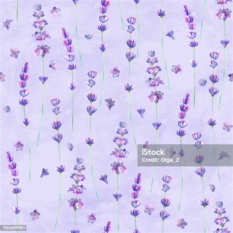 紫色の背景のラベンダーの花の水彩画シームレスなパターン アロマテラピーのベクターアート素材や画像を多数ご用意 アロマテラピー