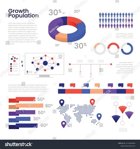 Vektor Stok Population Growth Infographics Chart Vector Illustration