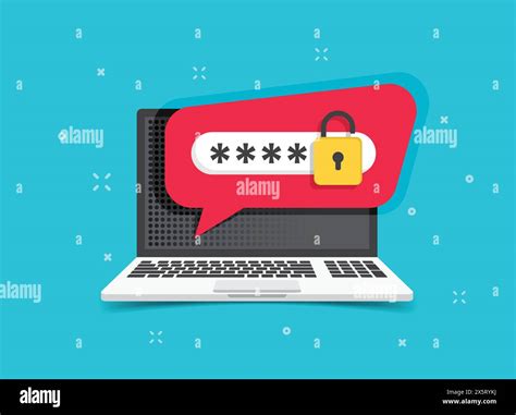 Laptop With Account Login Icon In Flat Style Password Form Page Vector Illustration On Isolated