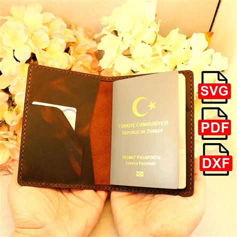 Leather Passport Case Template Leather Passport Cover Pattern A4 And