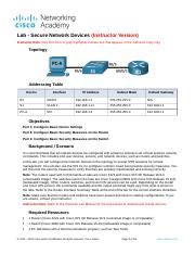 16 5 2 Lab Secure Network Devices ILM Docx Lab Secure Network