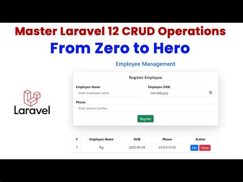 Master Laravel 12 Crud Operations From Zero Open Video