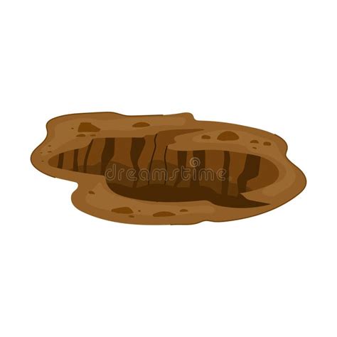 Trench Pit Cartoon Vector Illustration Stock Illustration