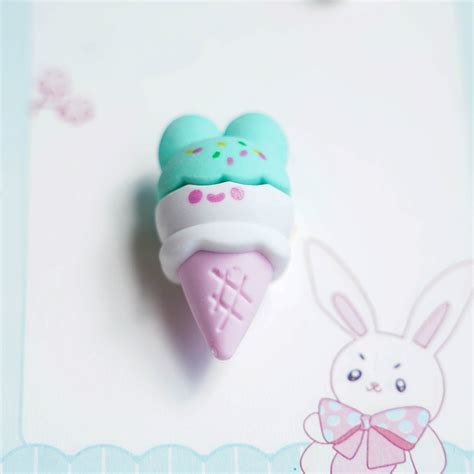 Kit Borrachas Kawaii Ice Cream Party Duck Paper Papelaria Criativa