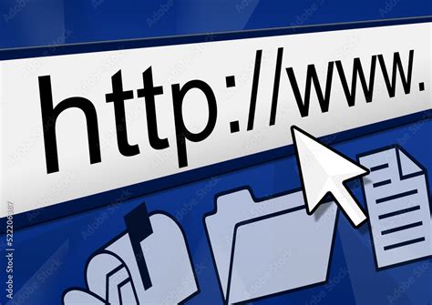 Address Browser And Mouse Cursor Folder Icons Mail And Documents Stock Illustration