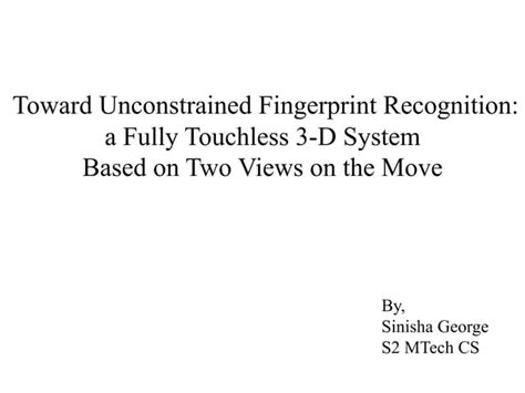 Touchless Fingerprint Pptx