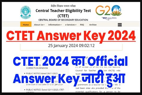 Ctet Answer Key 2024 Download Cbse Ctet Provisional Key Live