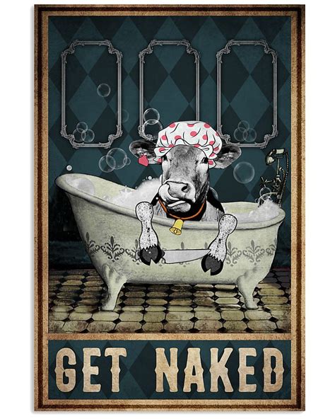 Cow Get Naked Poster And Canvas Wall Decor Wall Art Canvas
