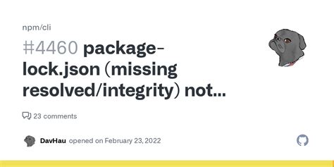 Package Lock Json Missing Resolved Integrity Not Noticed And Not