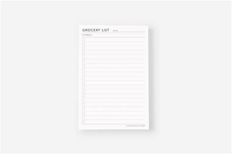 Notepad Insert Grocery List Passion Planner