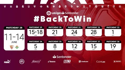 Schedule Confirmed For The Remaining Matchdays Of Laliga Santander And