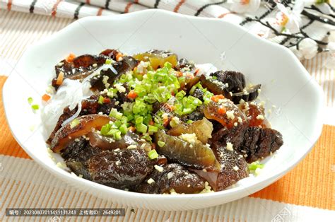 辣鲜魔芋烩海参中国菜系食品餐饮摄影素材汇图网