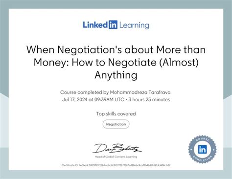 mohammadreza tarafrava on linkedin certificate of completion