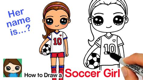 How To Draw A Soccer Player Cute Girl Youtube