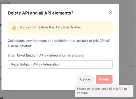 I Cannot Confirm The Delete Of An Api · Issue 11372 · Postmanlabs