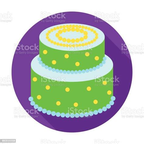 Ilustración De Pastel Verde Con El Icono De Puntos Amarillos En El