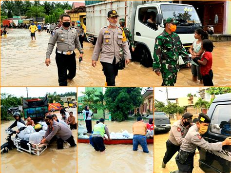 Banjir Labura Kapolres Labuhanbatu Dan Dandim 0209 LB Siaga Pasukan