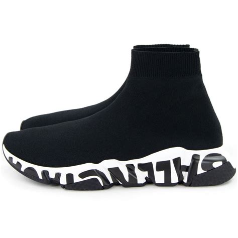 Balenciaga Speed Graffiti Trainers Black White