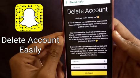How To Delete Snapchat Account Permanently SNAPCHAT ACCOUNT DELETE YouTube
