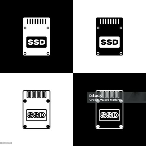 設置在黑白背景上隔離的 Ssd 卡圖示固態磁碟機標誌存儲磁片符號線條輪廓和線性圖示向量插圖向量圖形及更多spatholobus