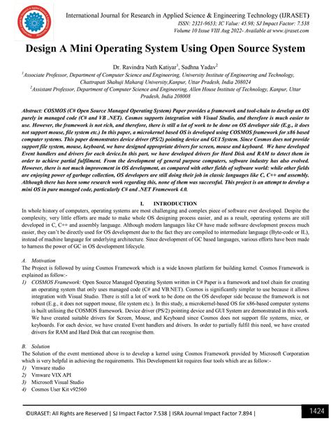 Design A Mini Operating System Using Open Source System By Ijraset Issuu
