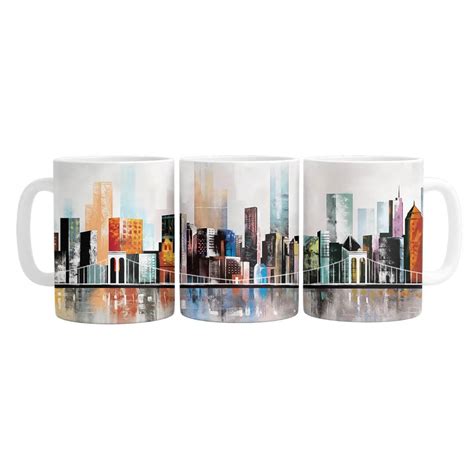 Modern Cityscape Mug Mugs Ceramic Mugs Coffee Uses