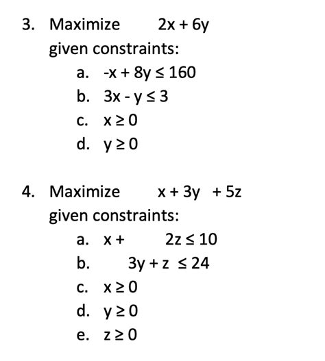 Solved For Each Of The Following Use The Simplex Method To