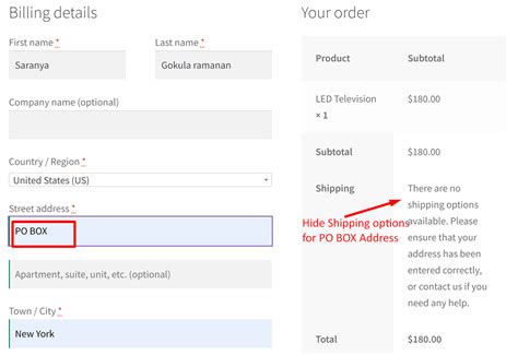 How To Hide Shipping Options To PO Box Address In WooCommerce Tyche Softwares