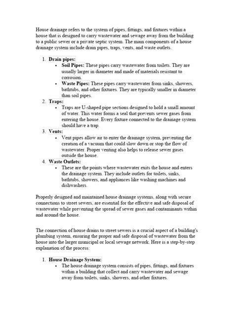 House Drainage Notes Pdf Sanitary Sewer Plumbing