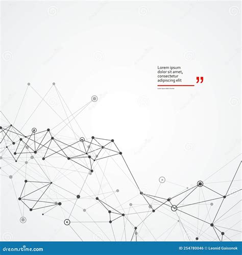 Vector Connect Lines And Dots Polygonal Template For Technology And Biology Presentation Or