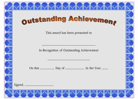Outstanding Achievement Certificate Template 5 Paddle Templates
