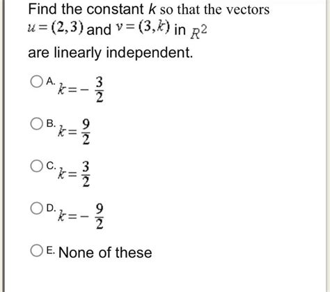 Given The Vectors U2−3 And V69 In R2 Which Of