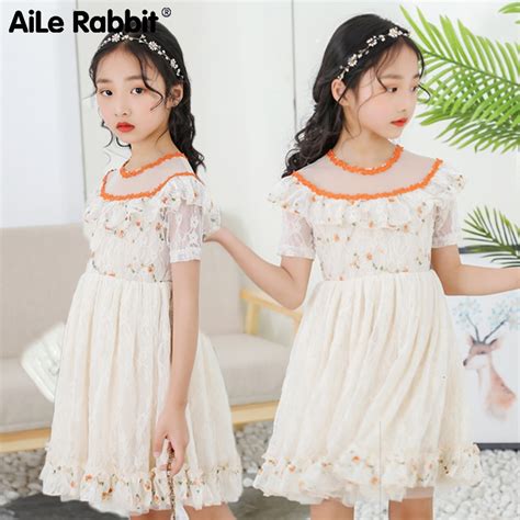 소녀 레이스 드레스 어린이 소녀 공주 민소매 드레스 10 세 소녀 드레스 여름 드레스 아이 소녀 의상 드레스 Aliexpress