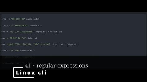 Linux Cli 41 🐧 Regular Expressions Youtube