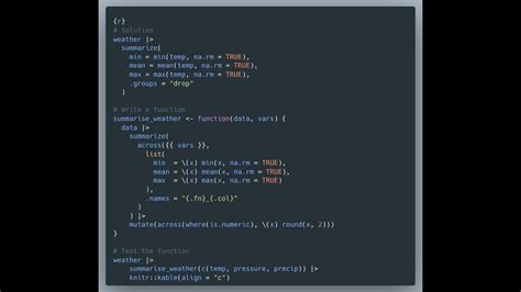 Using The Across Function From The Dplyr Package Youtube