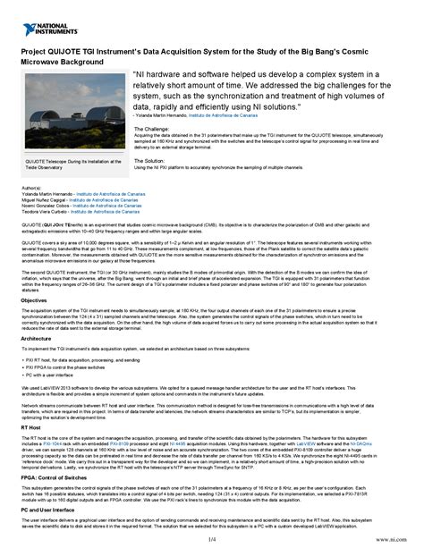 Project Quijote Tgi Instrument Data Acquisition System For T