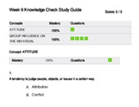 Week Knowledge Check Study Guide Week Knowledge Check Study Guide Concepts Mastery