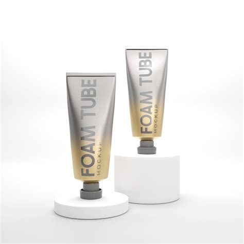 Premium Photo 3d Rendering Facial Foam Tube Mockup